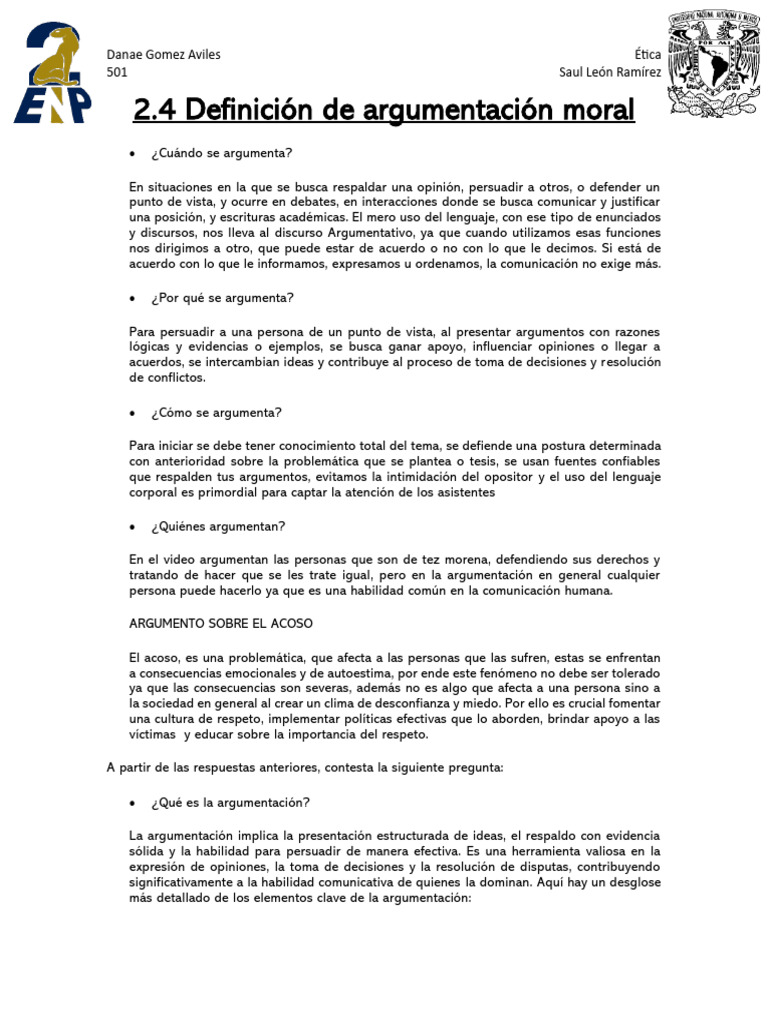 Guía de Argumentación Moral | PDF | Teoría de la argumentación | Argumento