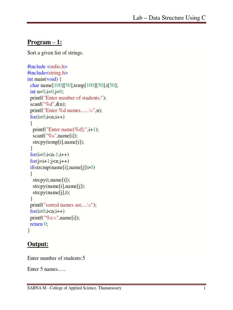 Program 1 Lab Data Structure Using C Pdf Queue Abstract Data