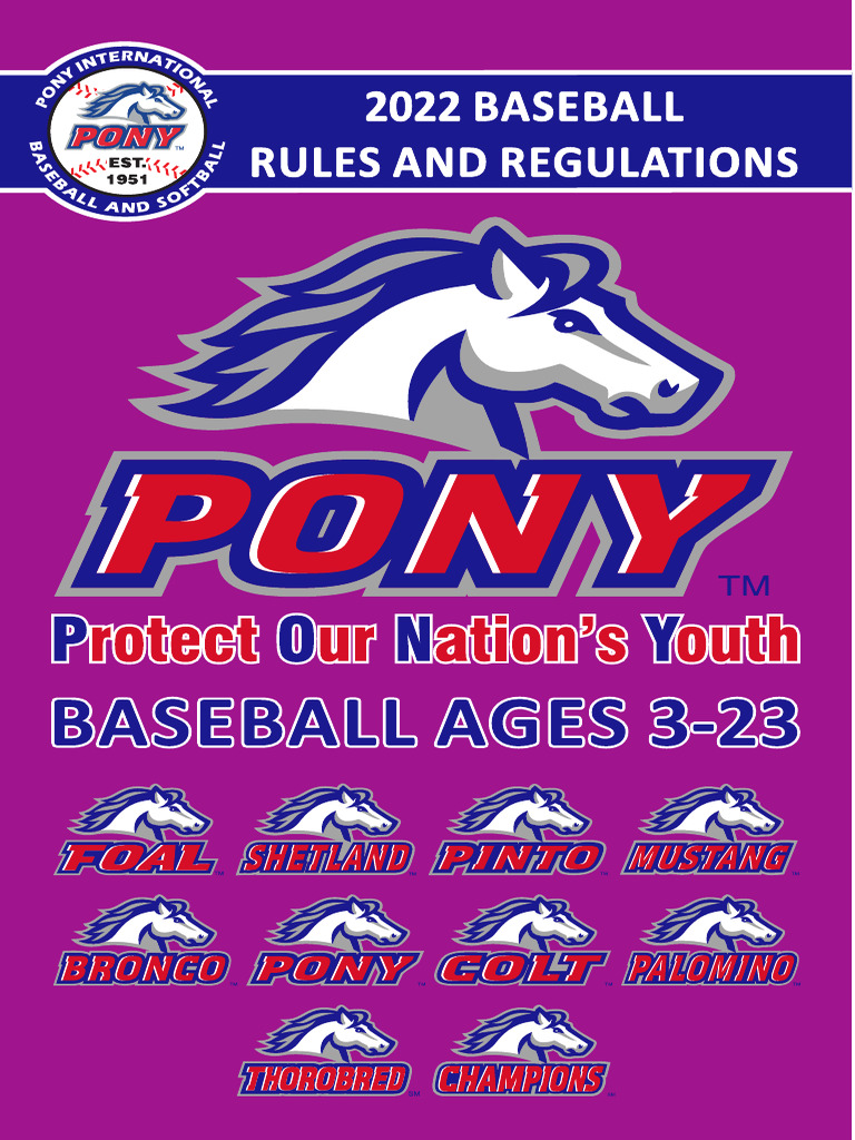 2022 Pony Baseball Rulebook Final Web | PDF | Baseball Field | Pitcher