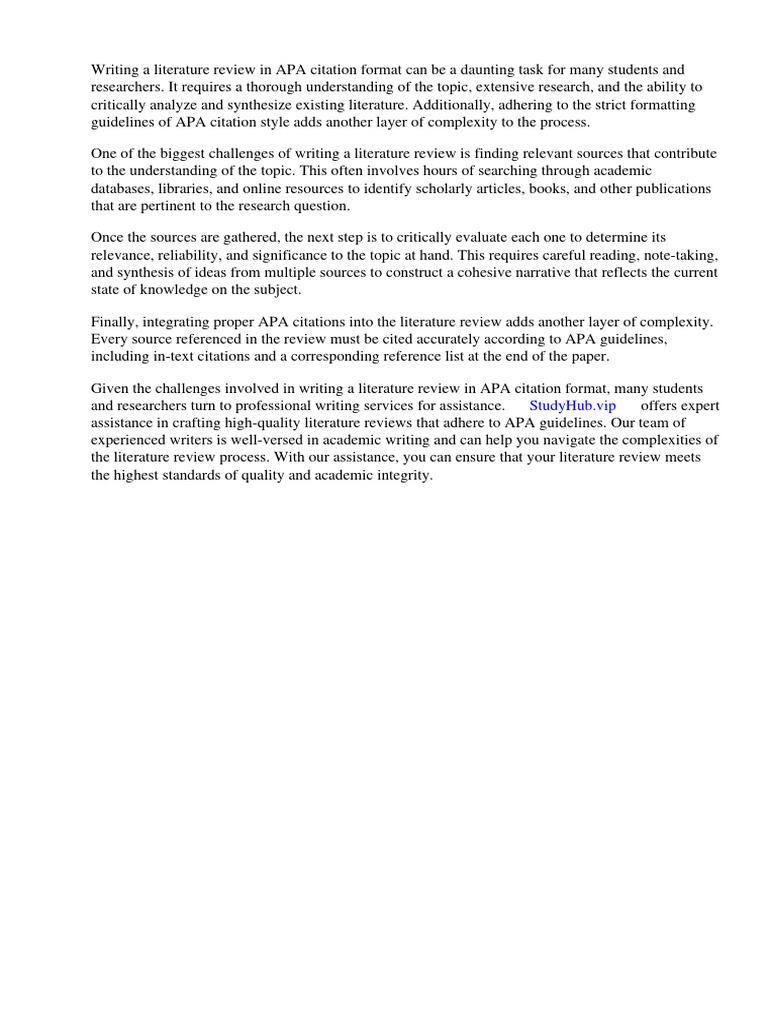 Apa Citation Literature Review | PDF | Apa Style | Citation Apa Citation Literature Review | PDF | Apa Style | Citation