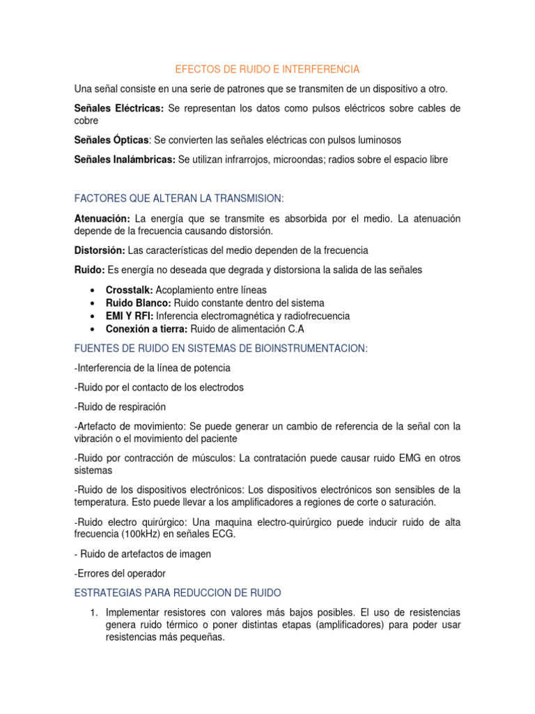 Tecnicas para Eliminar Ruido | PDF | Resistor | Filtro electronico
