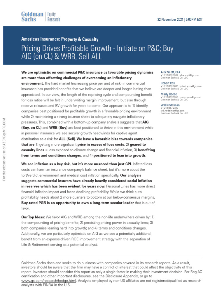 US P&C Primer | PDF | Insurance | American International Group