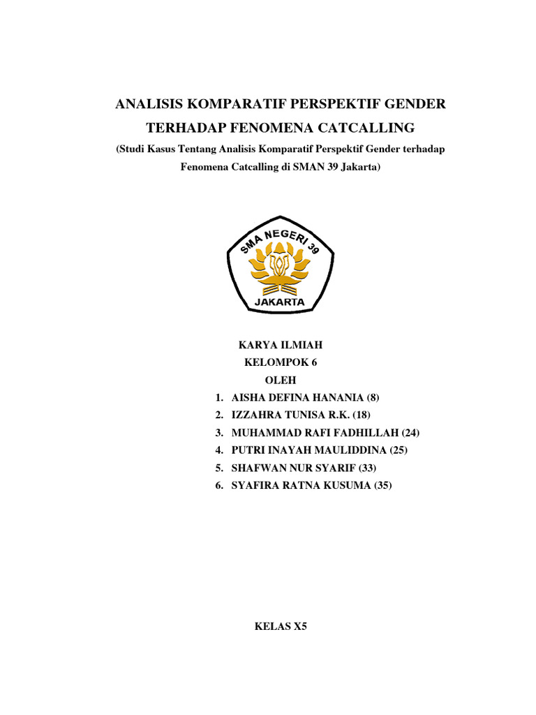 Analisis Komparatif Perspektif Gender Terhadap Fenomena Catcalling (Finish) | PDF