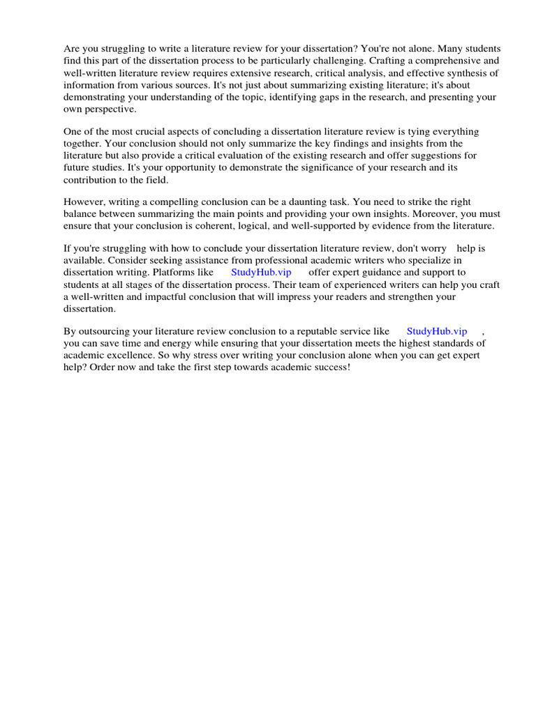 How To Conclude A Dissertation Literature Review | PDF | Essays | Thesis