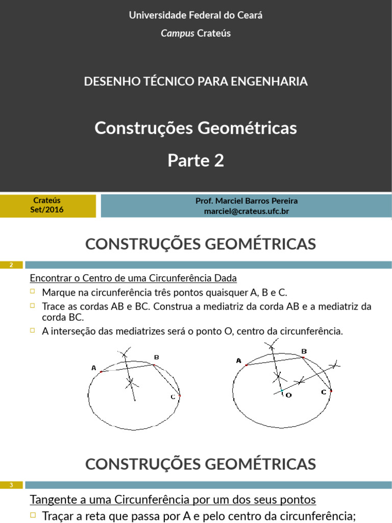 Aula 10 Construções Geométricas | PDF | Círculo | Curva