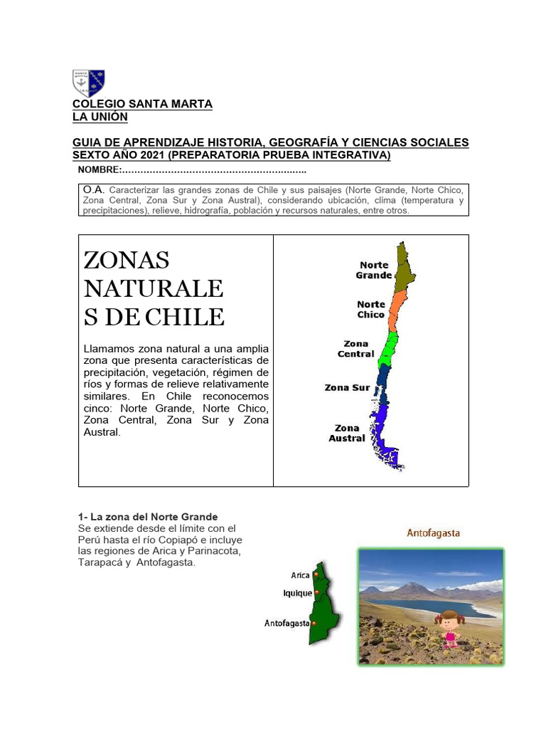 Guia Zonas de Chile | PDF | Chile | Ciencias de la Tierra