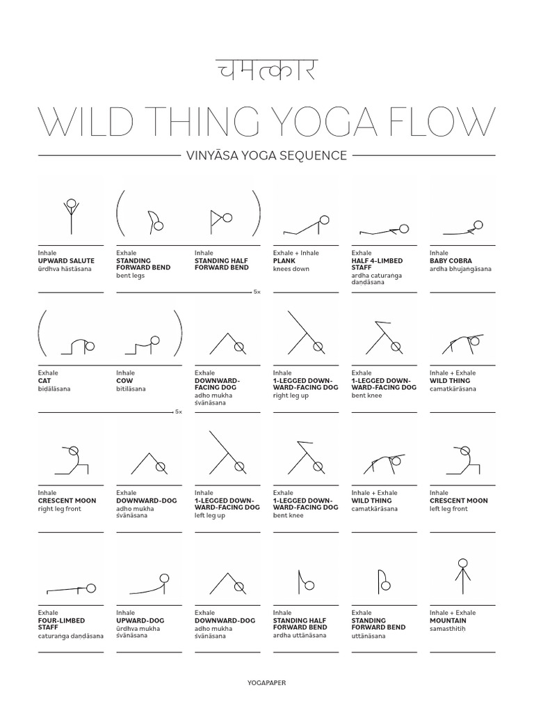 Wild Thing Flow Yoga Sequence A4 | PDF