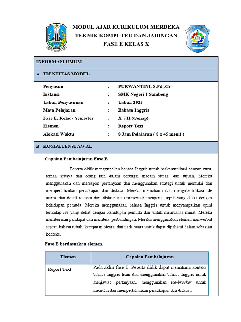 Modul Ajar Unit 5 | PDF