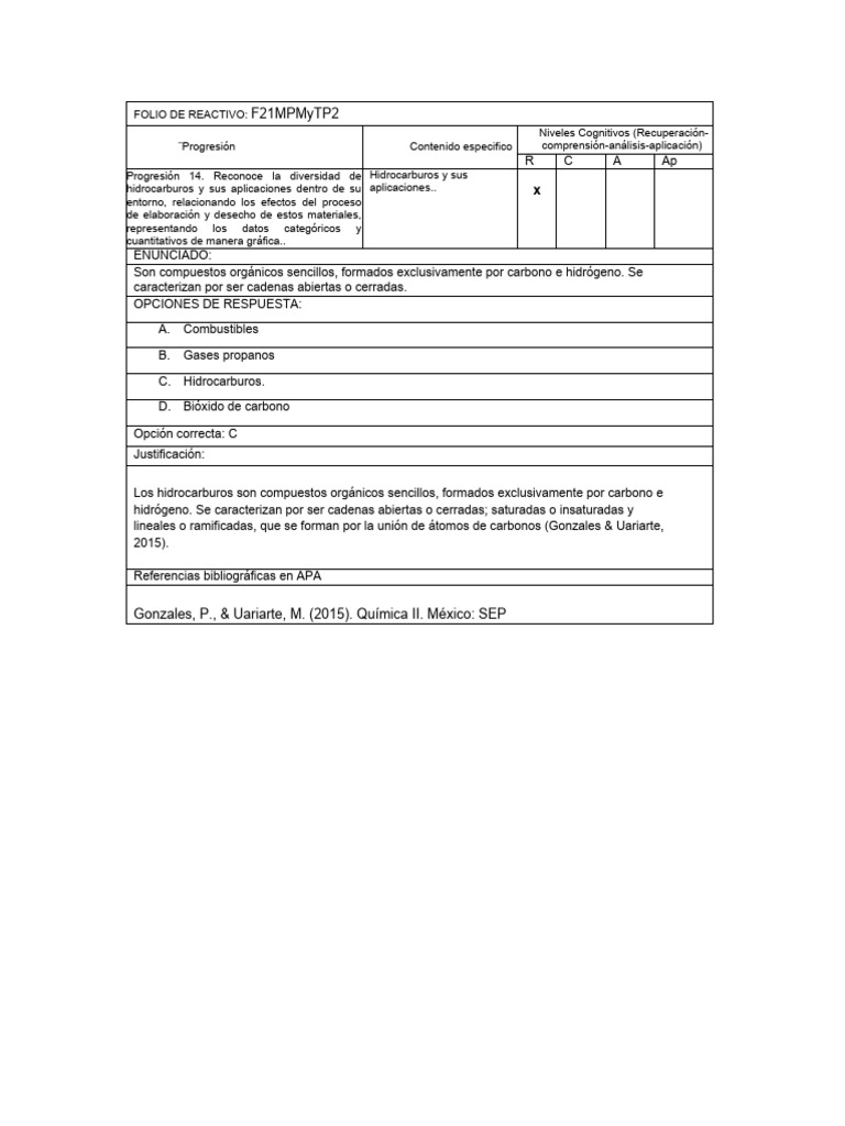 Reactivos P14 | PDF | Hidrocarburos | Alqueno