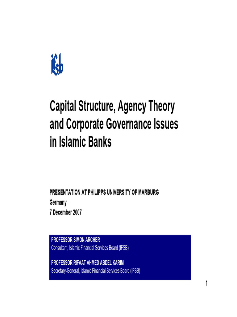 Capital Structure, Agency Theory and Corporate Governance Issues in ...
