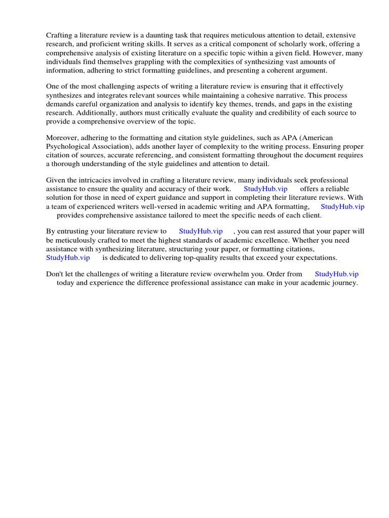 Apa Literature Review Conclusion | PDF | Apa Style | Citation Apa Literature Review Conclusion | PDF | Apa Style | Citation