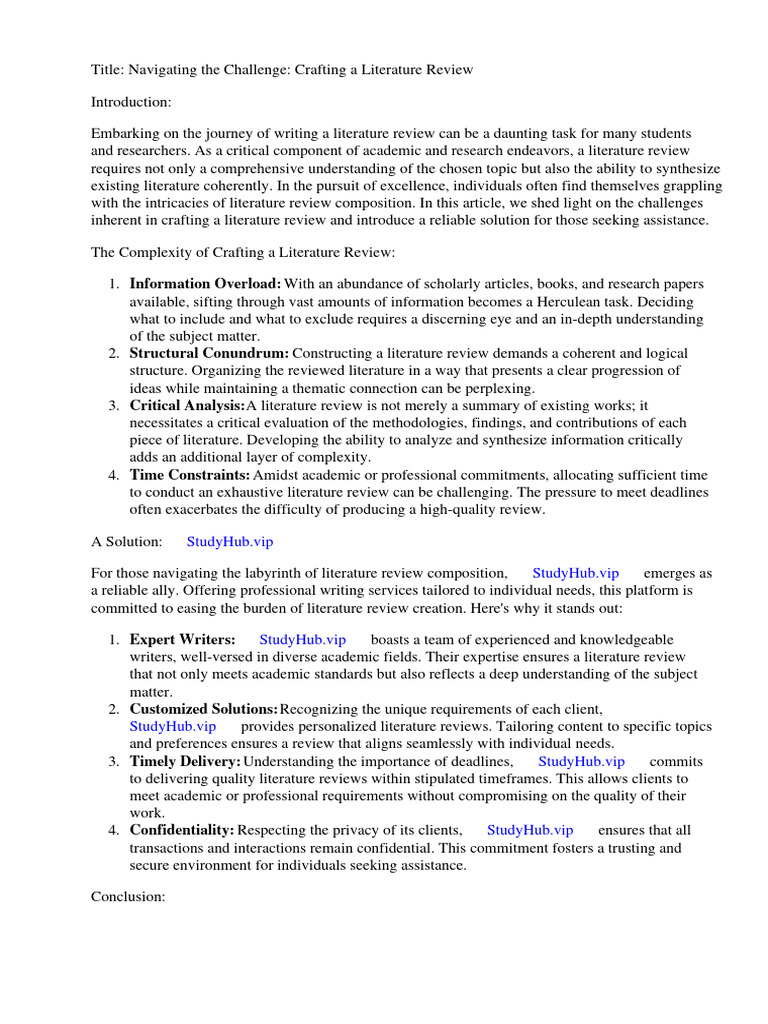 Sample Of A Literature Review Pdf Pdf Essays Citation