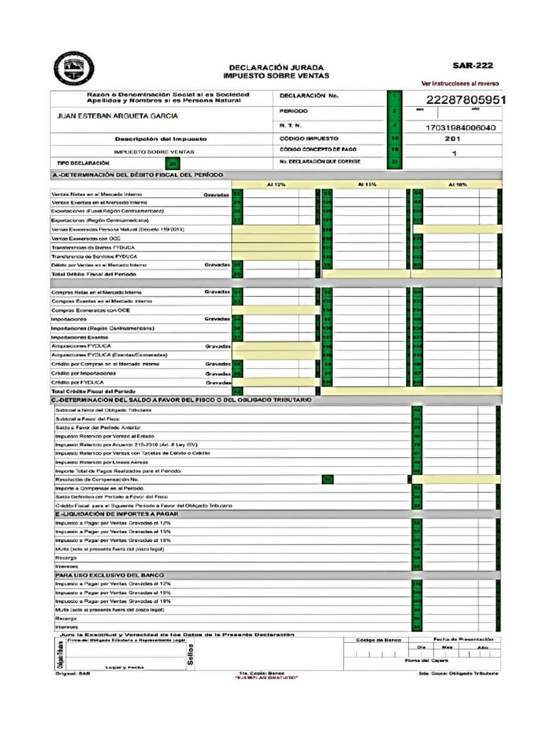 Declaracion ISV | PDF
