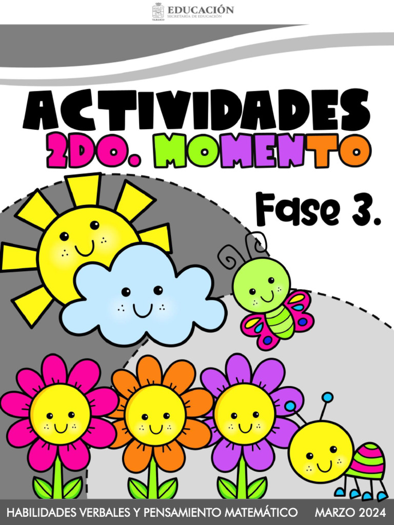 Actividades Segundo Momento Habilidades Verbales y Pensamiento Mat. Depto. Tecnico Setab Marzo ...