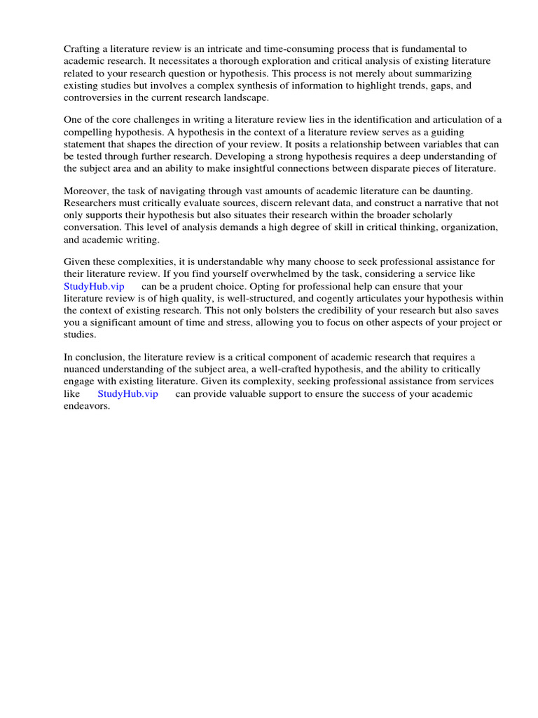 Literature Review Hypothesis | PDF | Hypothesis | Null Hypothesis Literature Review Hypothesis | PDF | Hypothesis | Null Hypothesis