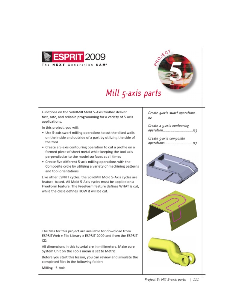 ESPRIT Milling Tutorial 04 | PDF | Cartesian Coordinate System | Machines
