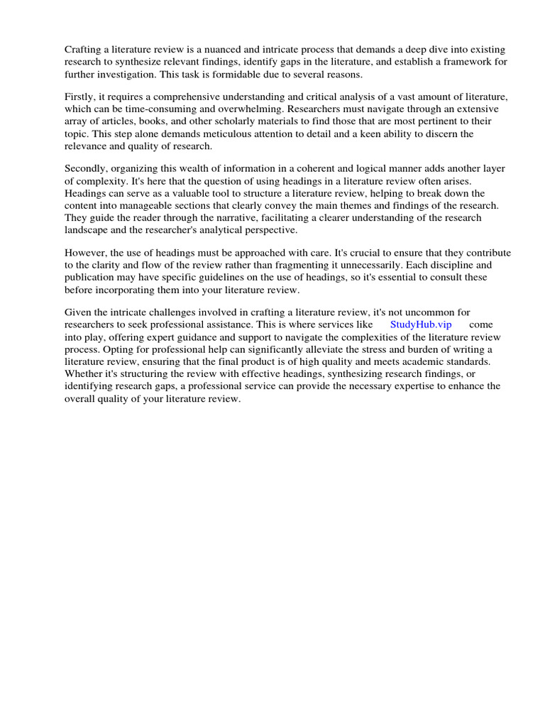 Can You Use Headings in A Literature Review | PDF | Academic Journal ...