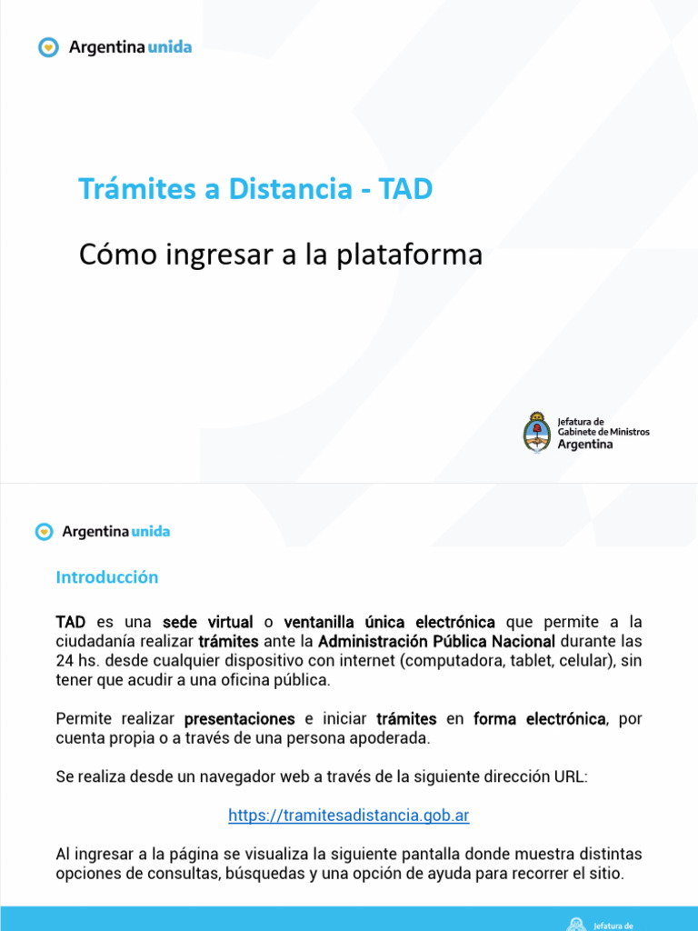 TAD - Cómo Ingresar A La Plataforma | PDF | Documento de identidad ...