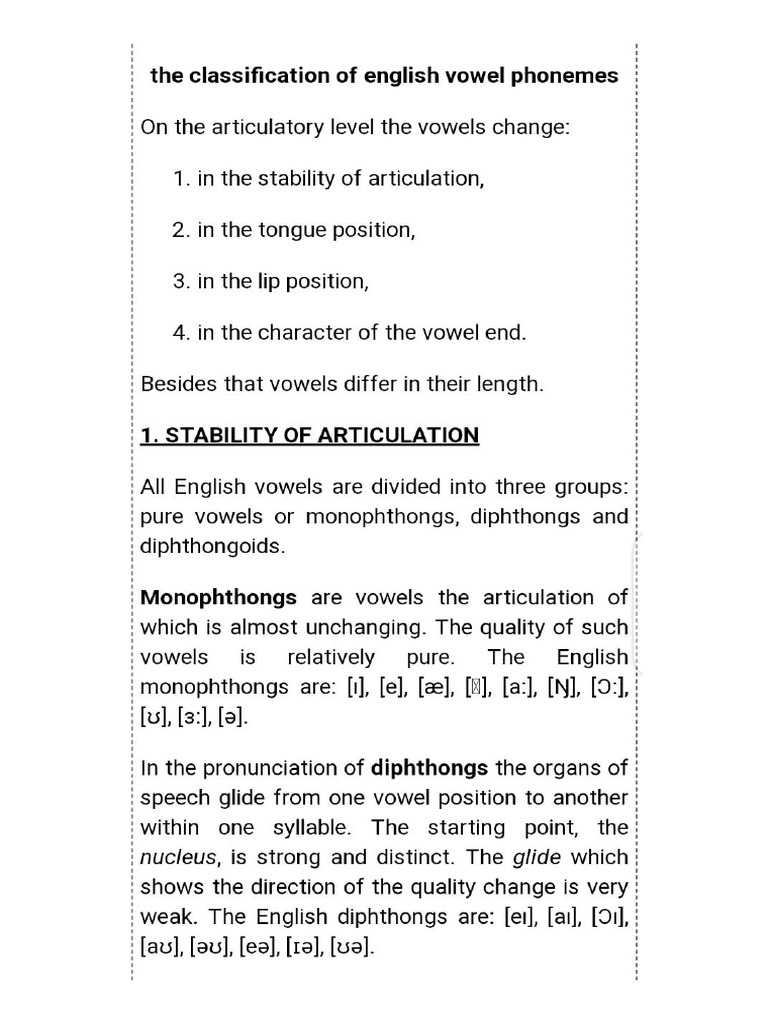 Classification of Vowels | PDF