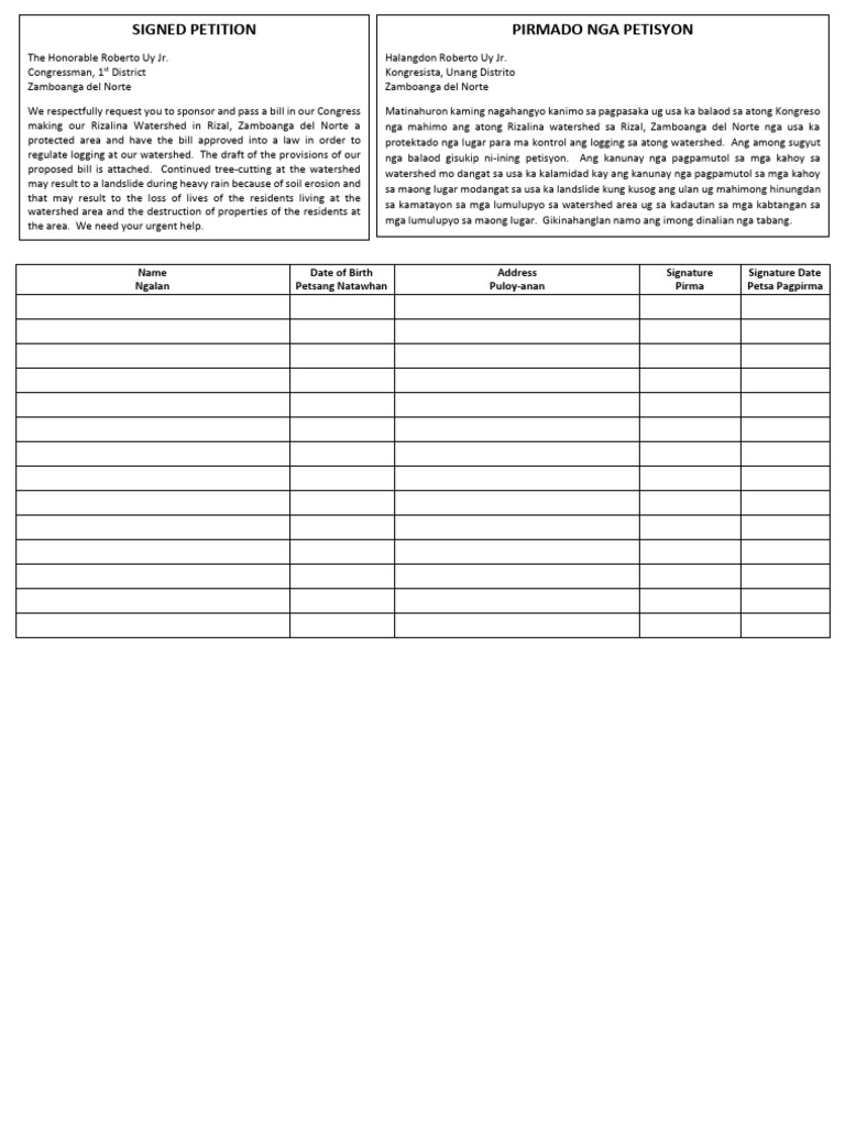 Signed Petition | PDF