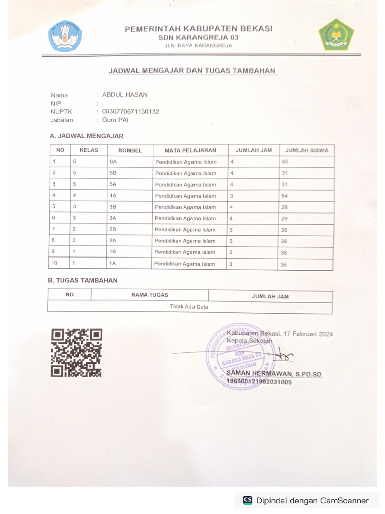 Jadwal Abdul Hasan | PDF