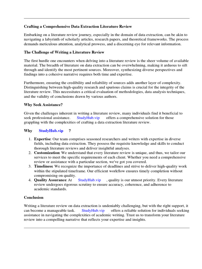 Data Extraction Literature Review | PDF | Systematic Review | Data Data Extraction Literature Review | PDF | Systematic Review | Data