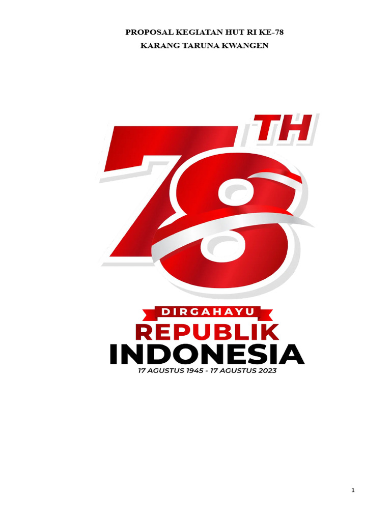 Proposal Kegiatan Hut Ri Ke 78 | PDF | Perjalanan