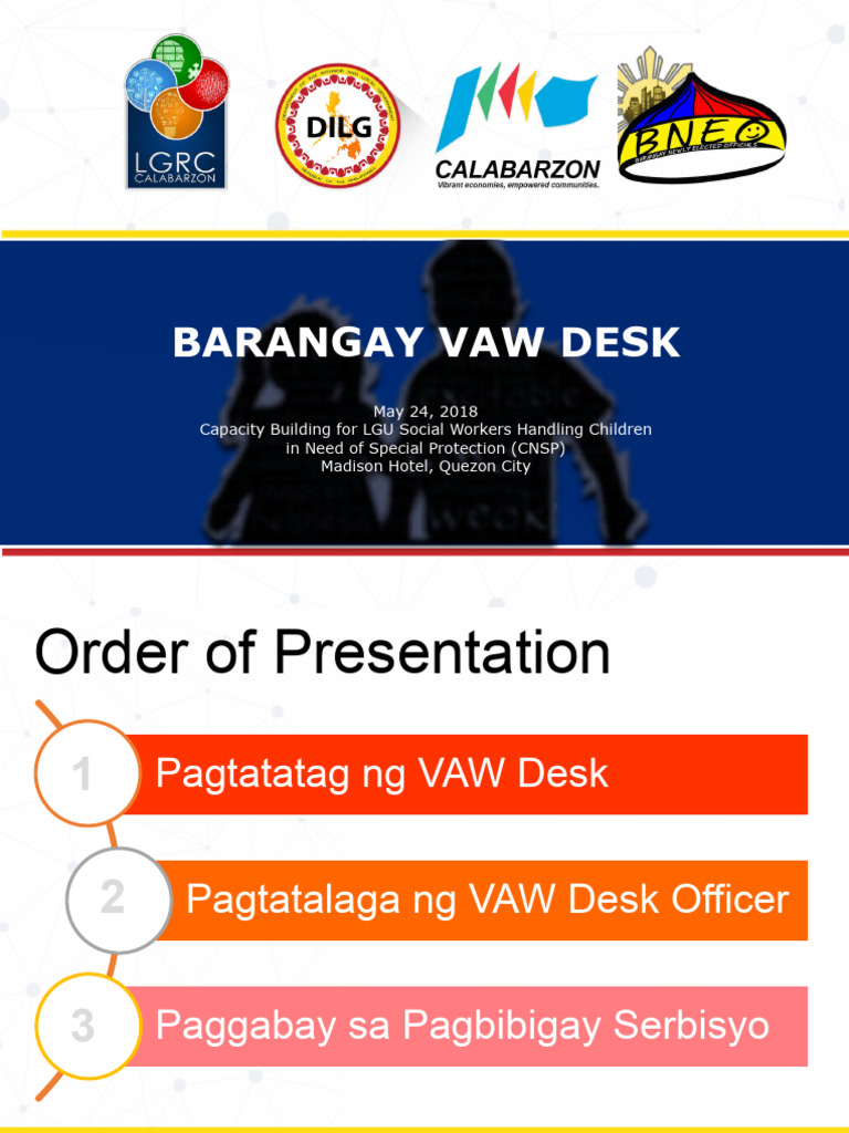 Strengthening Barangay VAW Desk Tagalog | PDF