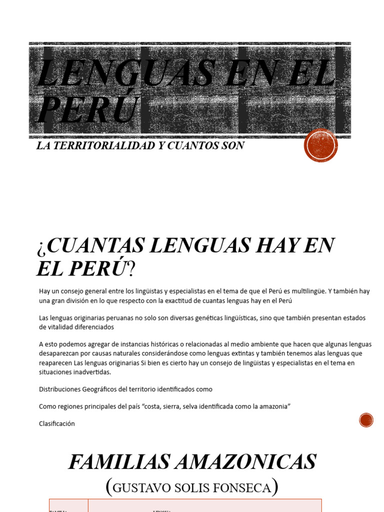 Lenguas en El Perú | Descargar gratis PDF | Perú | Andes