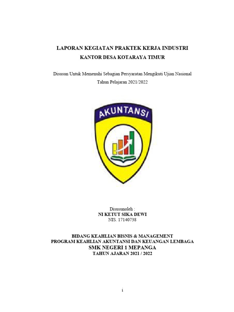 Laporan Kegiatan Praktek Kerja Industri: Kantor Desa Kotaraya Timur | PDF