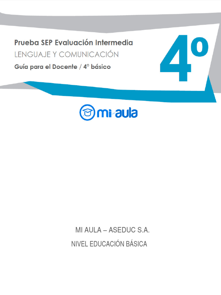 Evaluación Intermedia Lenguaje 4° Básico | PDF | Evaluación | Comunicación
