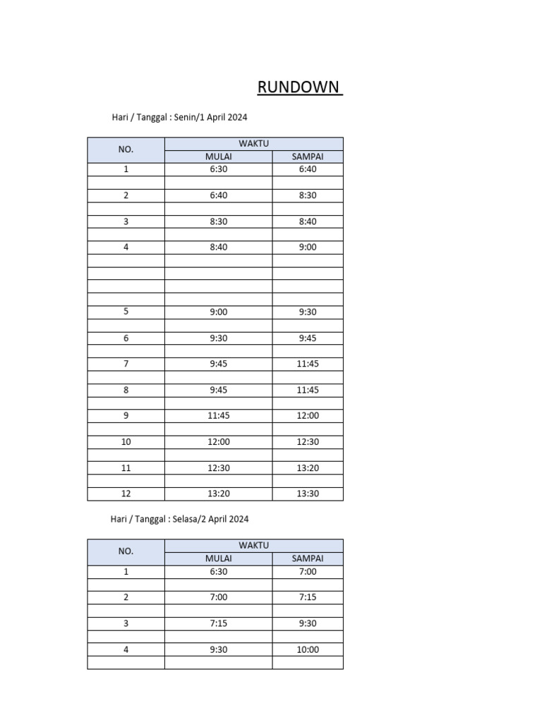 Rundown Pesantren Kilat 2024 | PDF