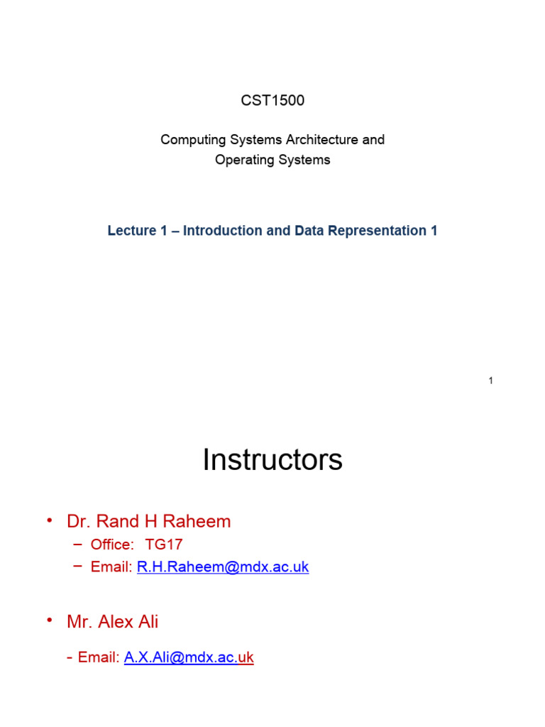 Lecture01-Introduction and Data Representation 1 (2) | PDF | Bit | Byte