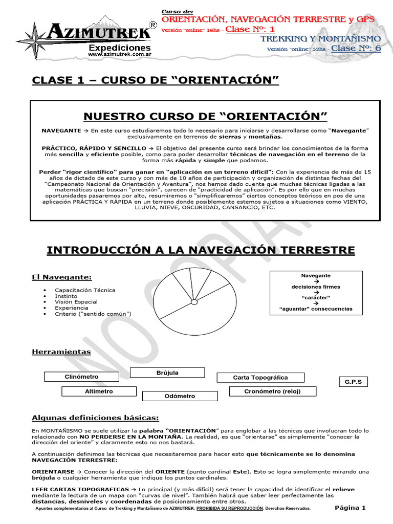 Clase6 Orientacion1 | PDF | Brújula | Topografía