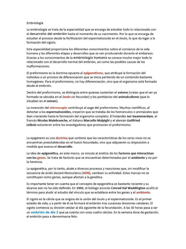 Biologia | PDF | Embrión | Biología