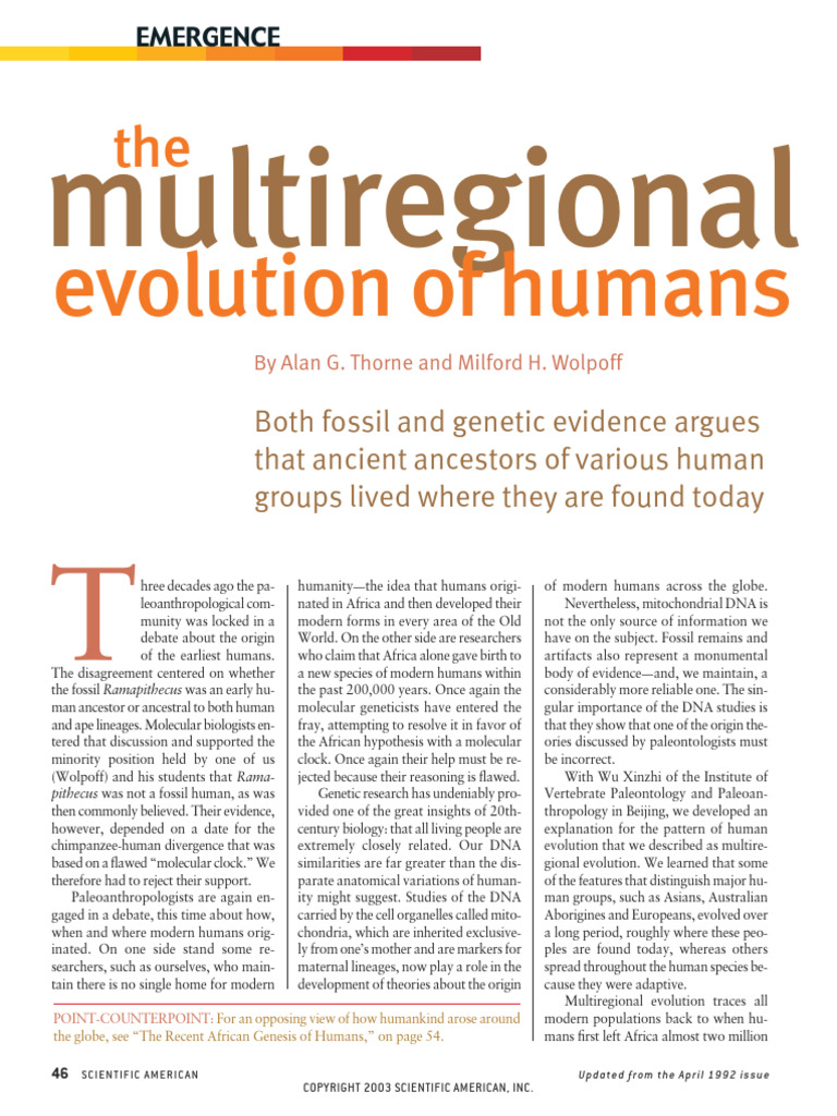 The_Multiregional_Evolution_of_Humans | PDF | Human Evolution | Neanderthal