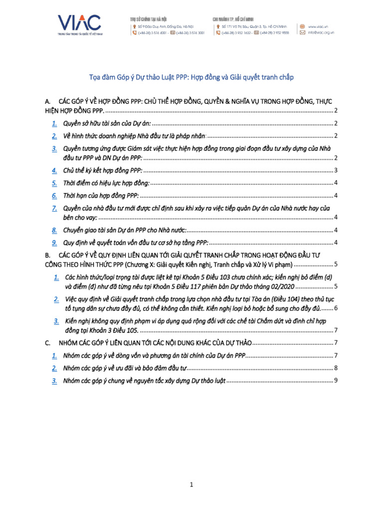 Tong Hop y Kien Gop y Du Thao Luat PPP | PDF