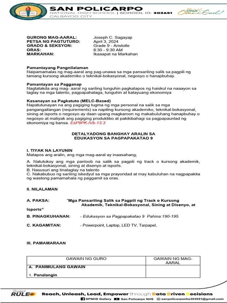 Final Demo Lesson Plan | PDF