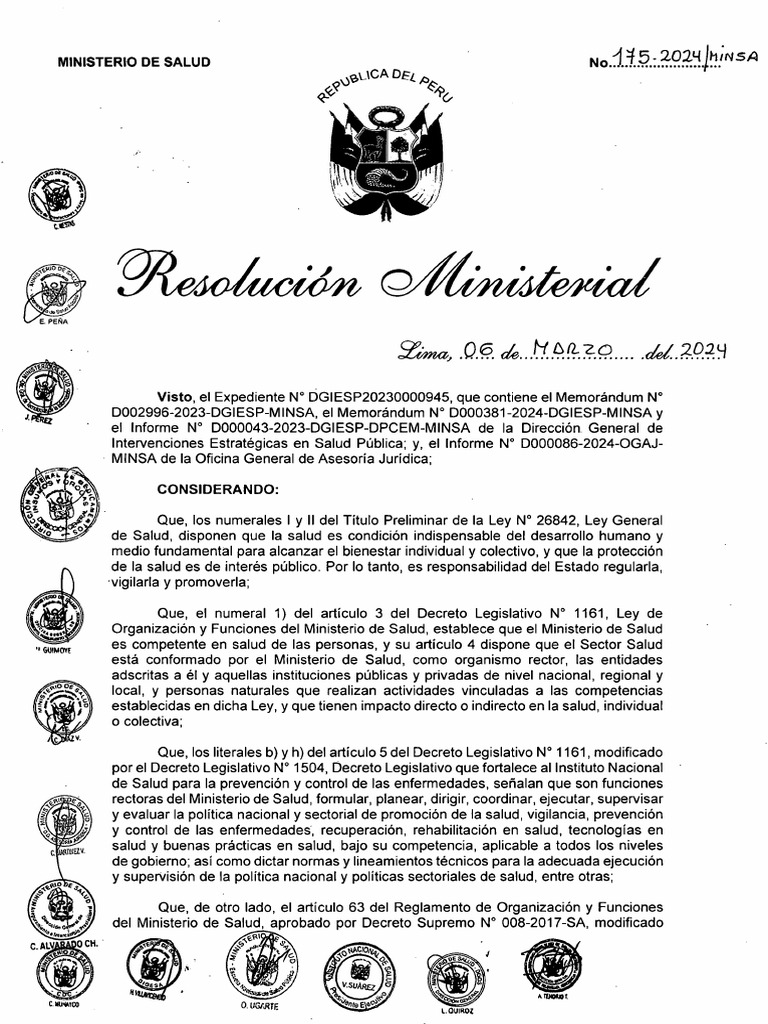Rm 175-2024-Minsa y Nts-211 Manejo de Dengue | PDF | Virus | Ciencias ... Rm 175-2024-Minsa y Nts-211 Manejo de Dengue | PDF | Virus | Ciencias ...