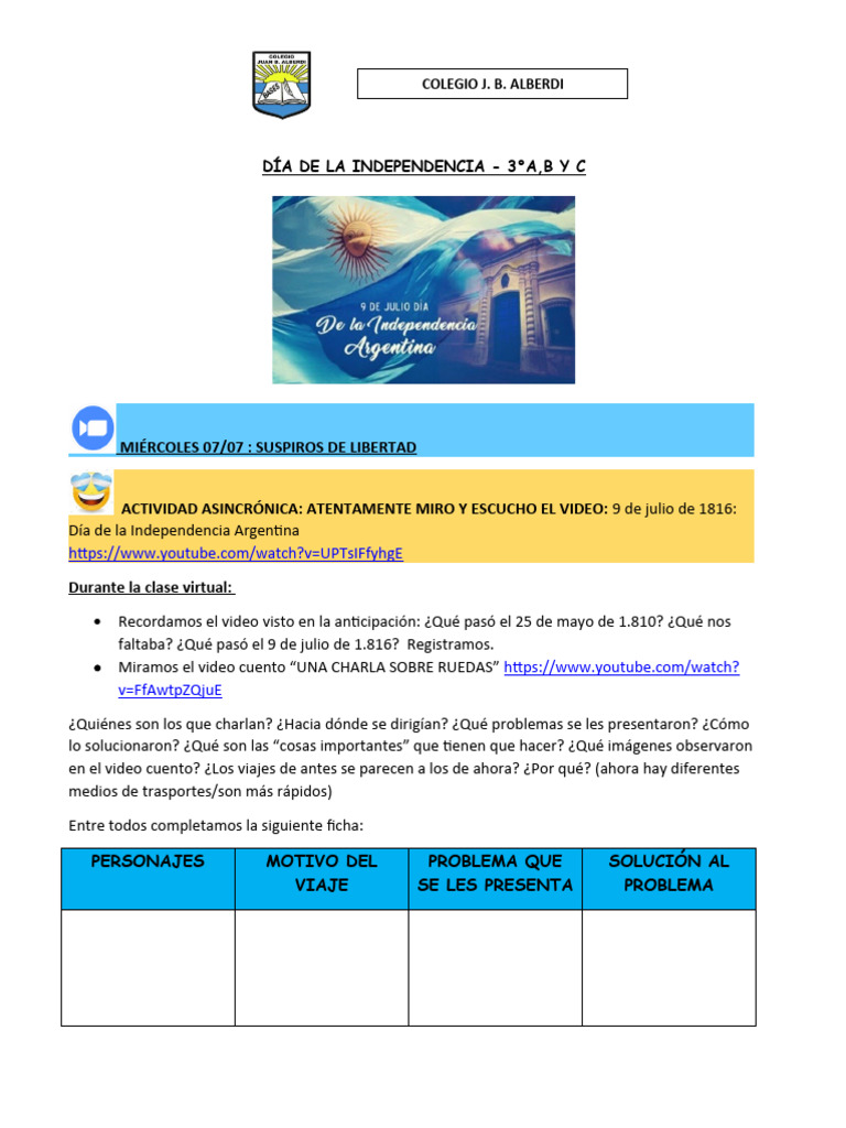 3° DÍA DE LA INDEPENDENCIA | PDF