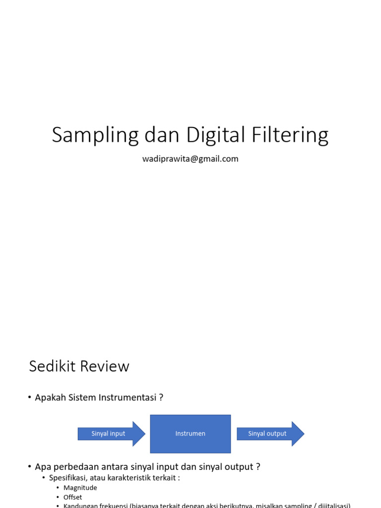 Sampling Dan Digital Filtering | PDF | Metode & Bahan Ajar | Teknologi & Rekayasa