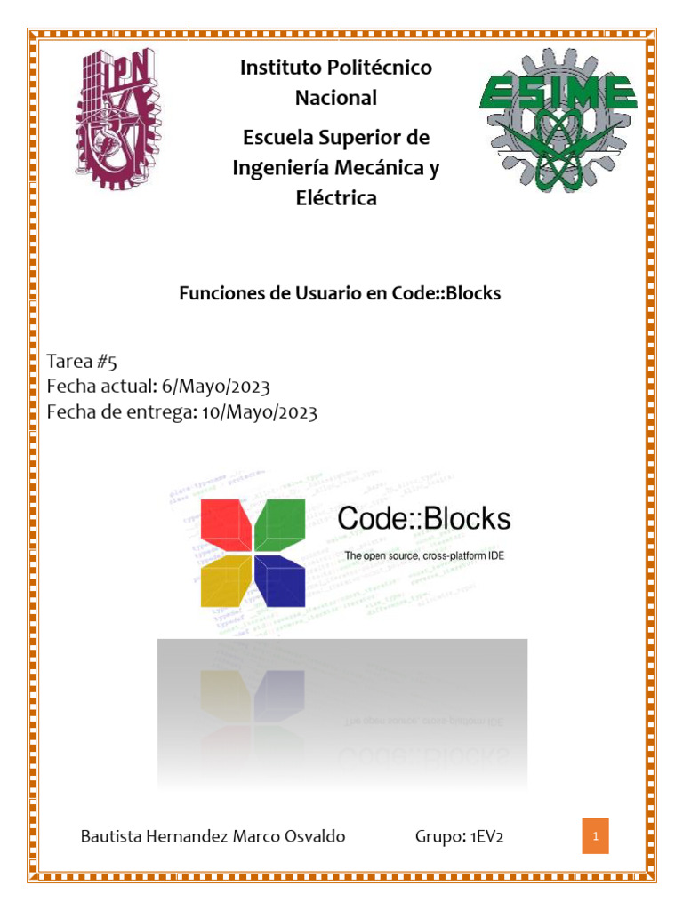 Funciones de Usuario en Code::Blocks | PDF | Ingeniería Informática | Ingeniería de software