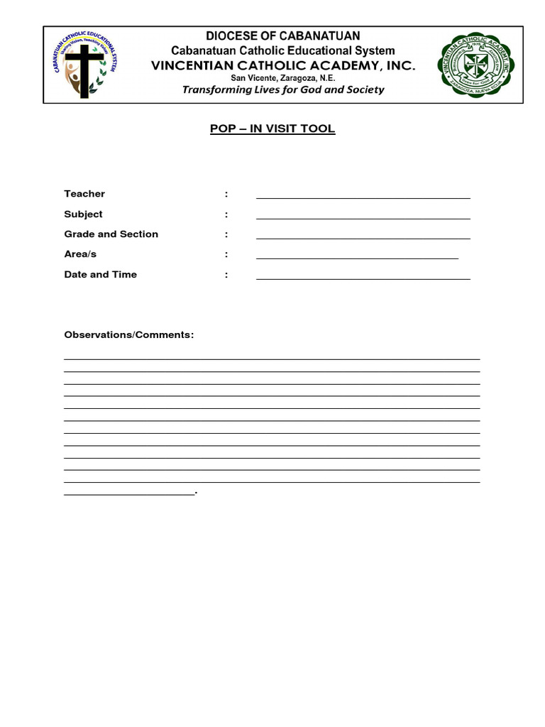 Pop-In Visits Tool | PDF