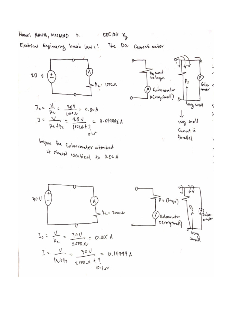 EEE120 Yy Task 6 (The DC Current Meter) | PDF