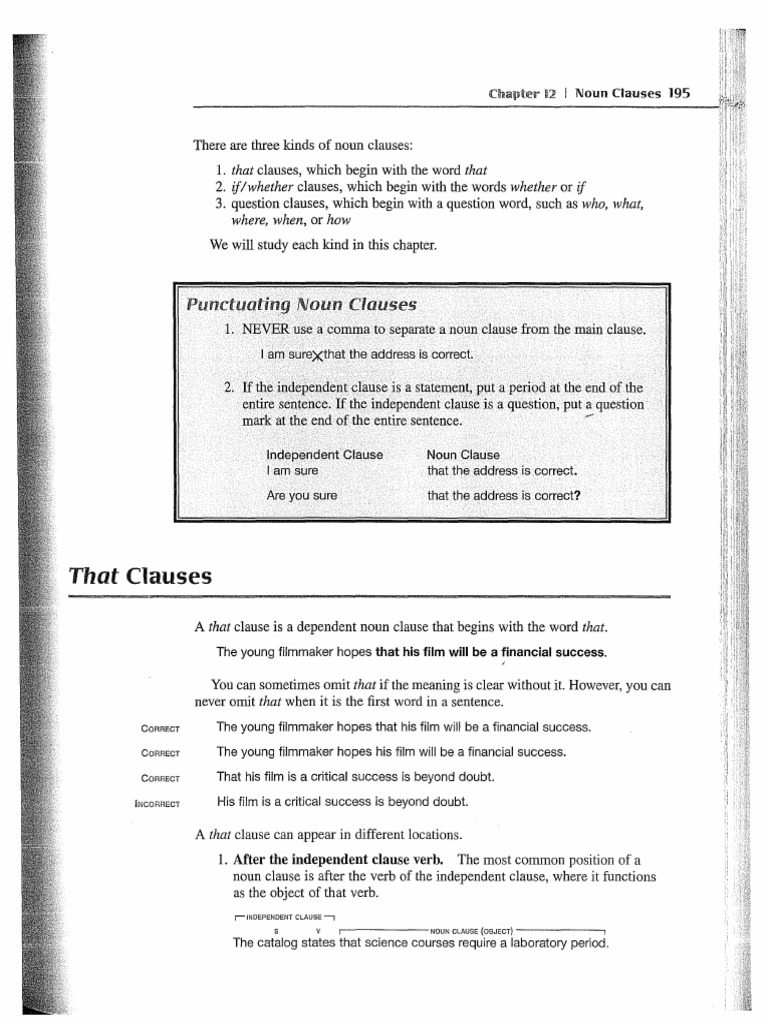 Noun Clause With That Clause | PDF | Verb | Noun