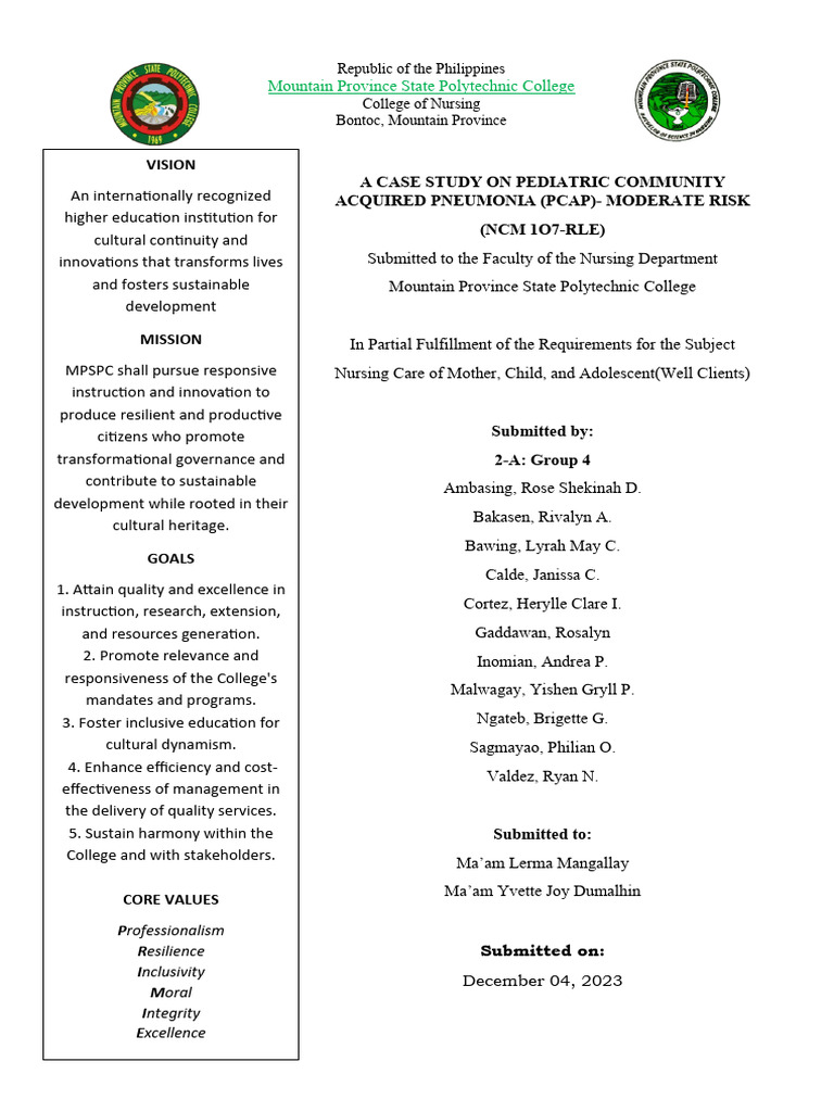 Pediatric Community-Acquired Pneumonia Case Study | PDF | Pneumonia ...