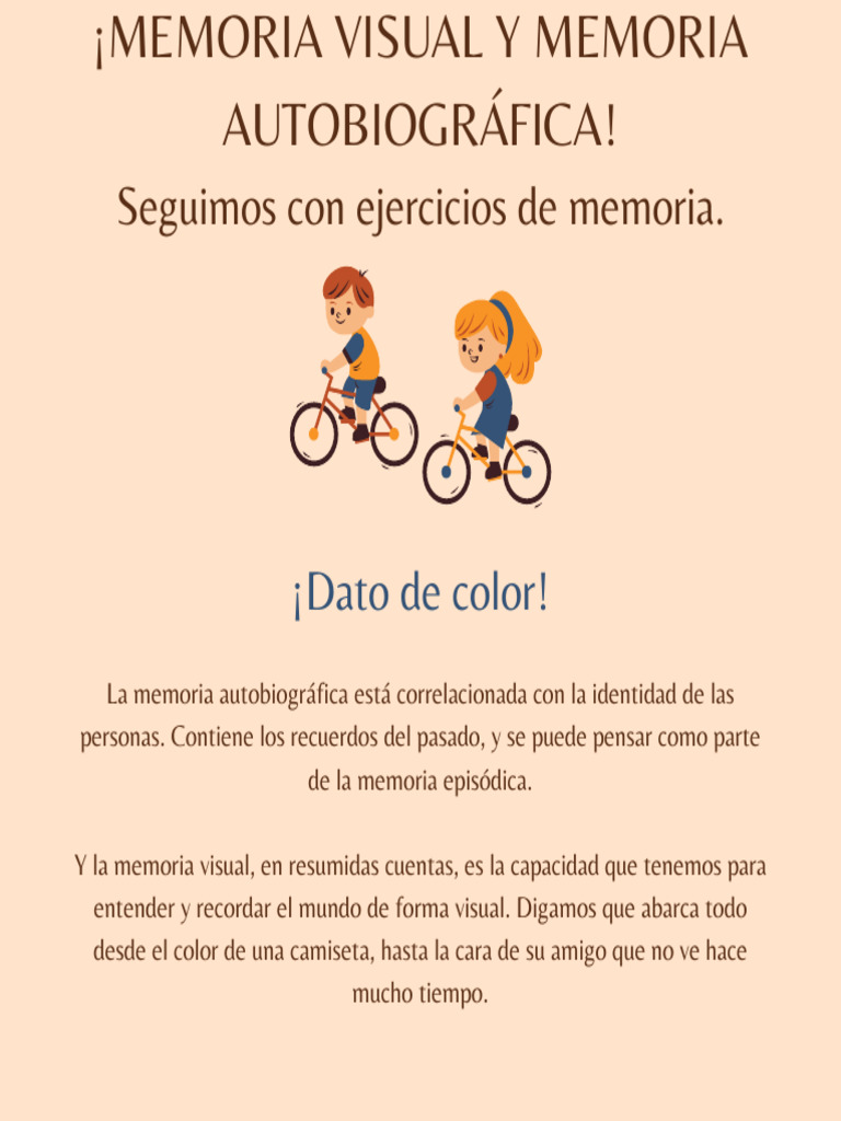 Ejercicios de Memoria Visual y Autobiográfica | PDF | Memoria