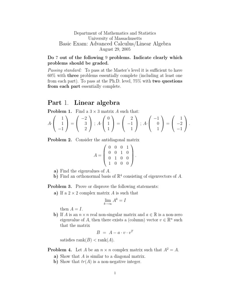 f05 Basic Advcalc | PDF | Eigenvalues And Eigenvectors | Matrix (Mathematics)