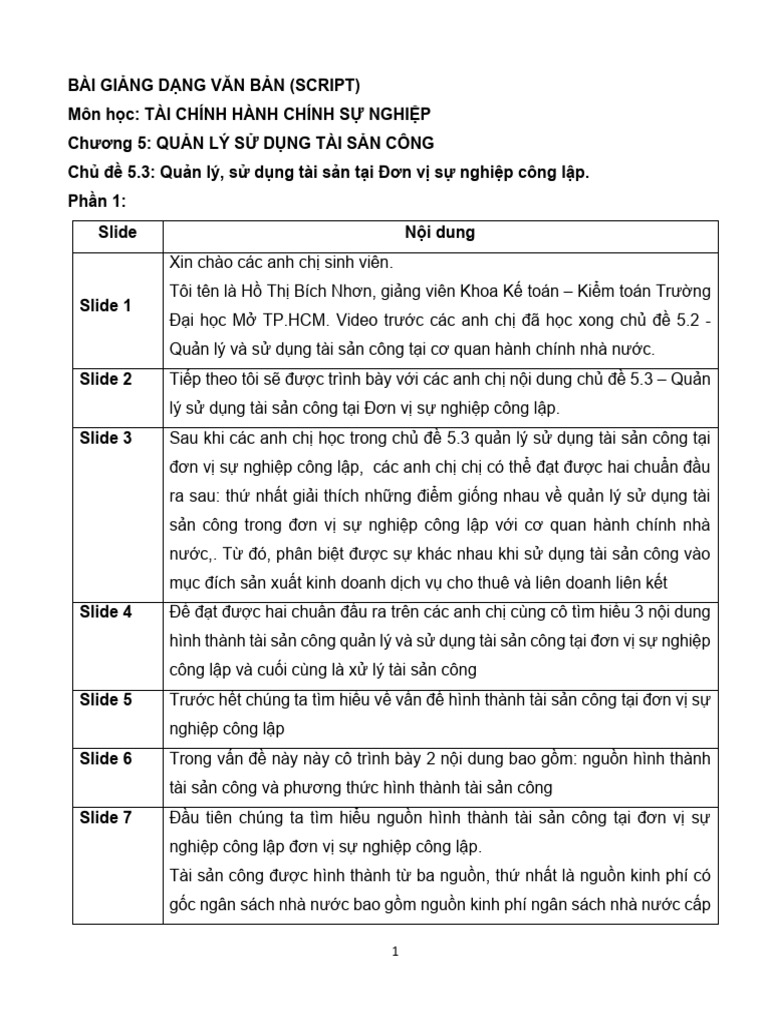 TCHCSN CD5.3 Script | PDF