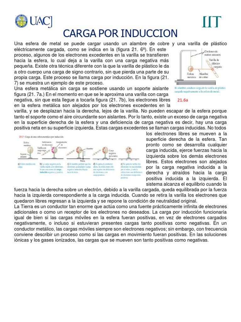 Carga por Inducción: Conceptos Básicos | PDF | Electrón | Aislador ...